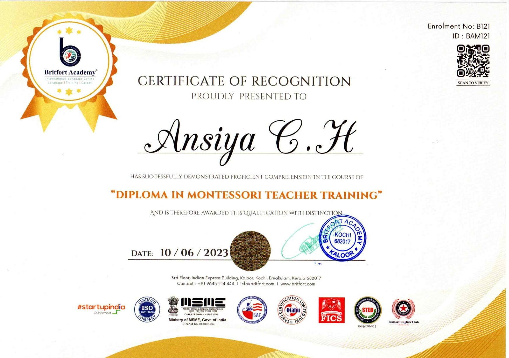 Certificate Verification | Student Portal | Britfort Academy