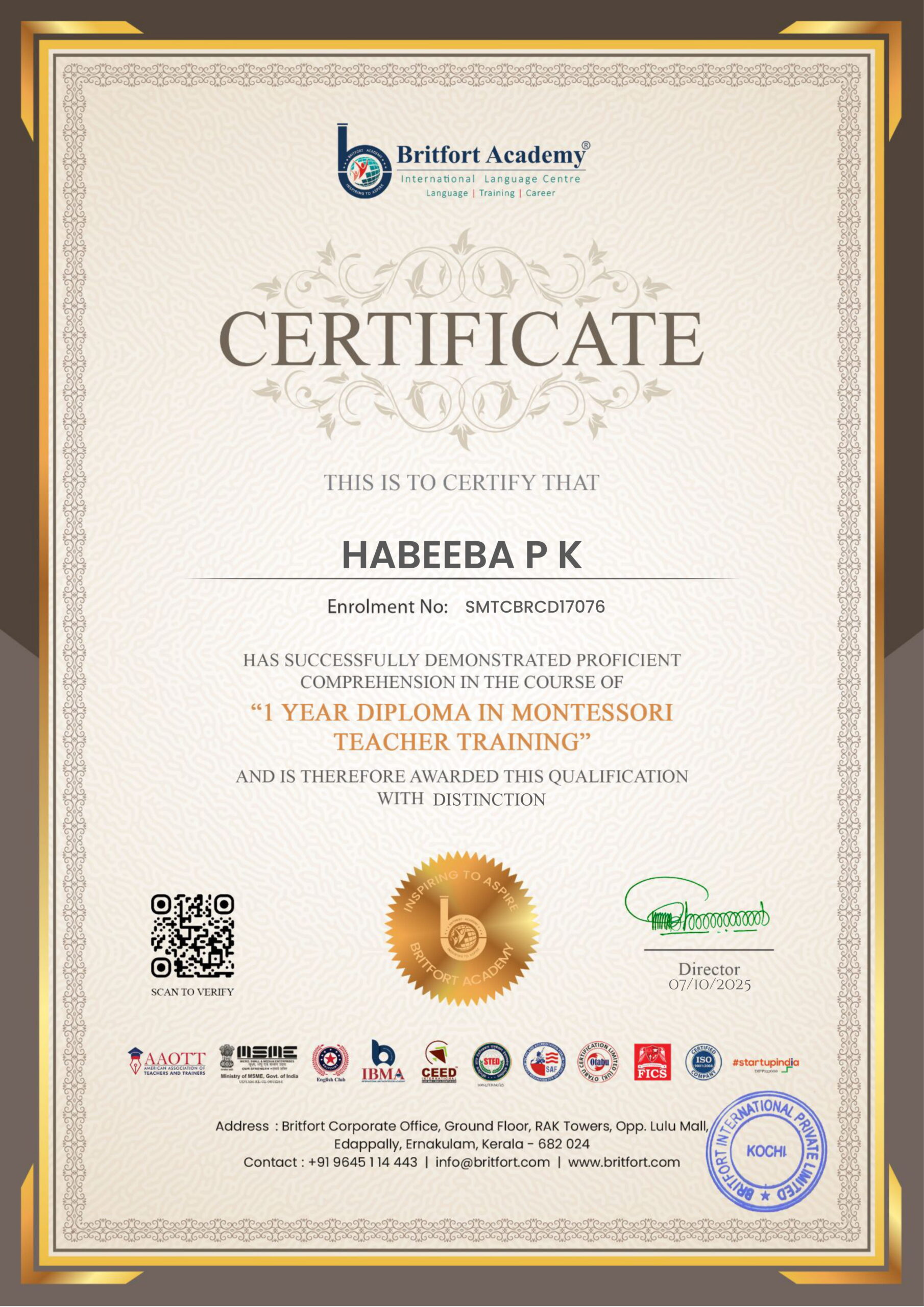 Habeeba P K - Britfort Academy